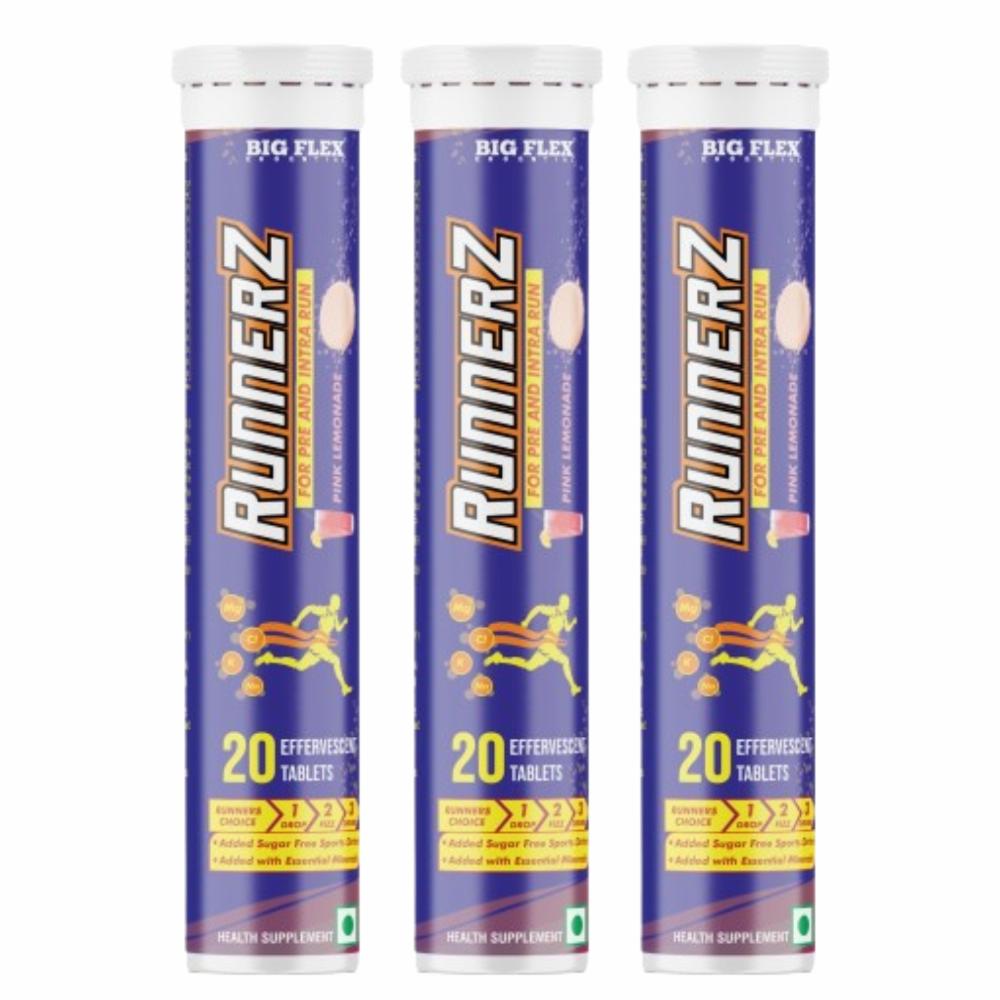 Runnerz Instant Energy Effervescent Tablets - 20 Tablets - Pink Lemona ...